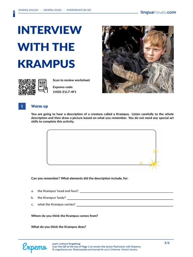Interview with the Krampus: B1-B2 Lesson | PDF | Linguistics