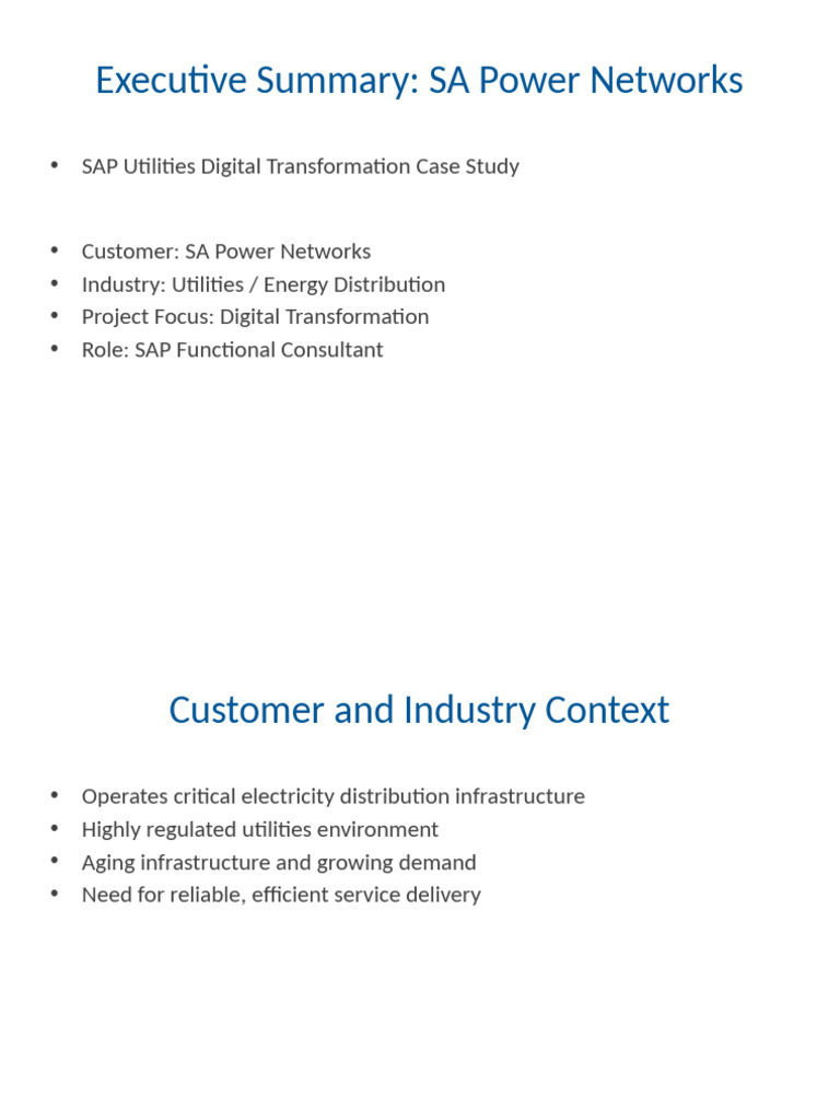 SA Power Networks Digital Transformation Case Study | PDF