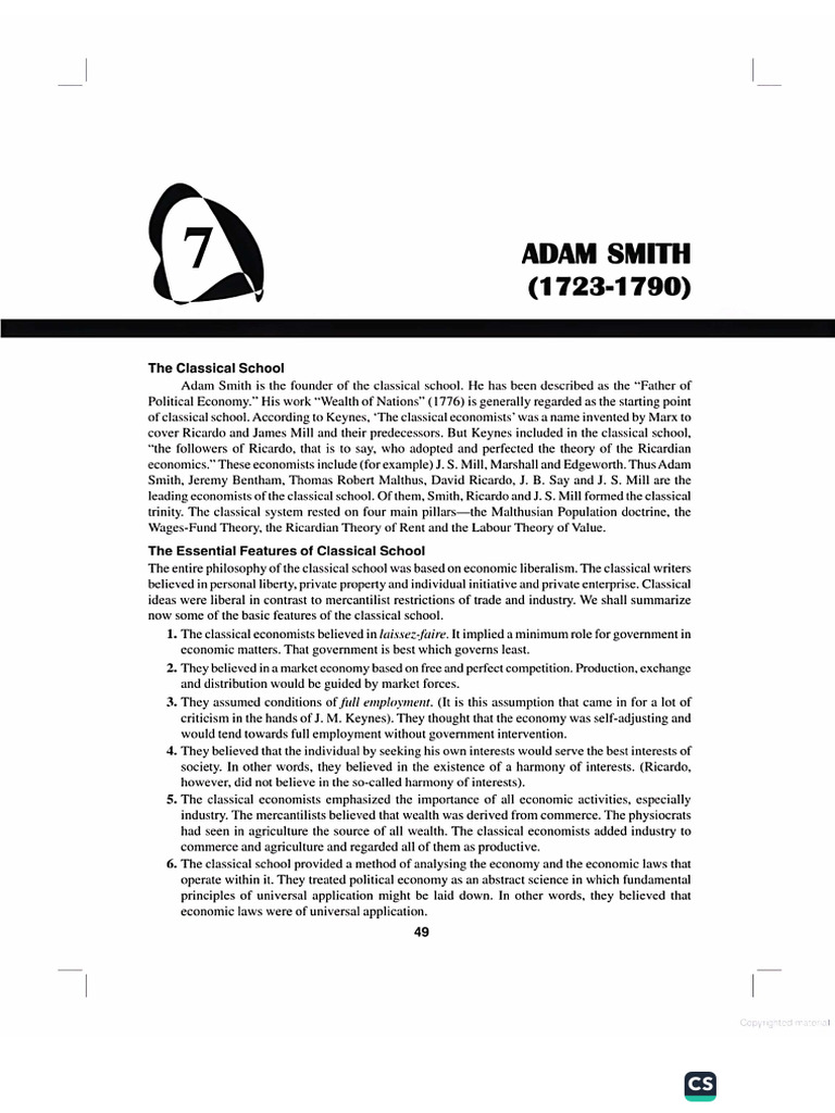 Adam Smith - Chapter 3 (Lokanathan) | PDF