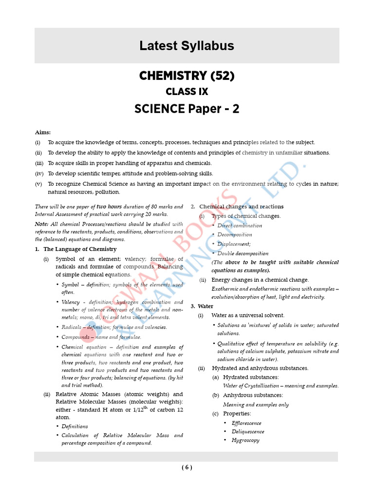 Chemistry Syllabus Mind Maps Revision Notes | PDF | Ion | Valence ...