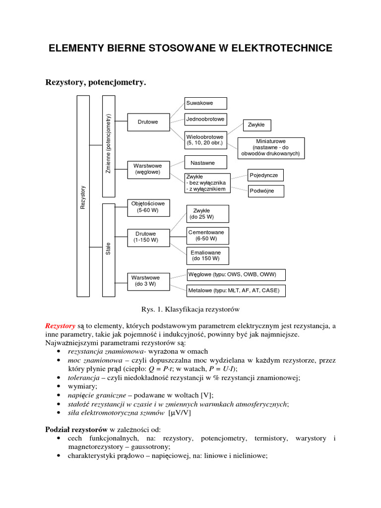Elementy Bierne Stosowane w Elektrotechnice | PDF