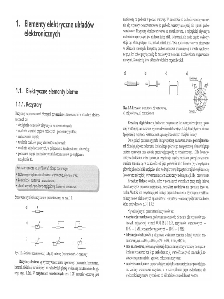 Elementy Elektryczne Ukladow Elektroniczynch | PDF