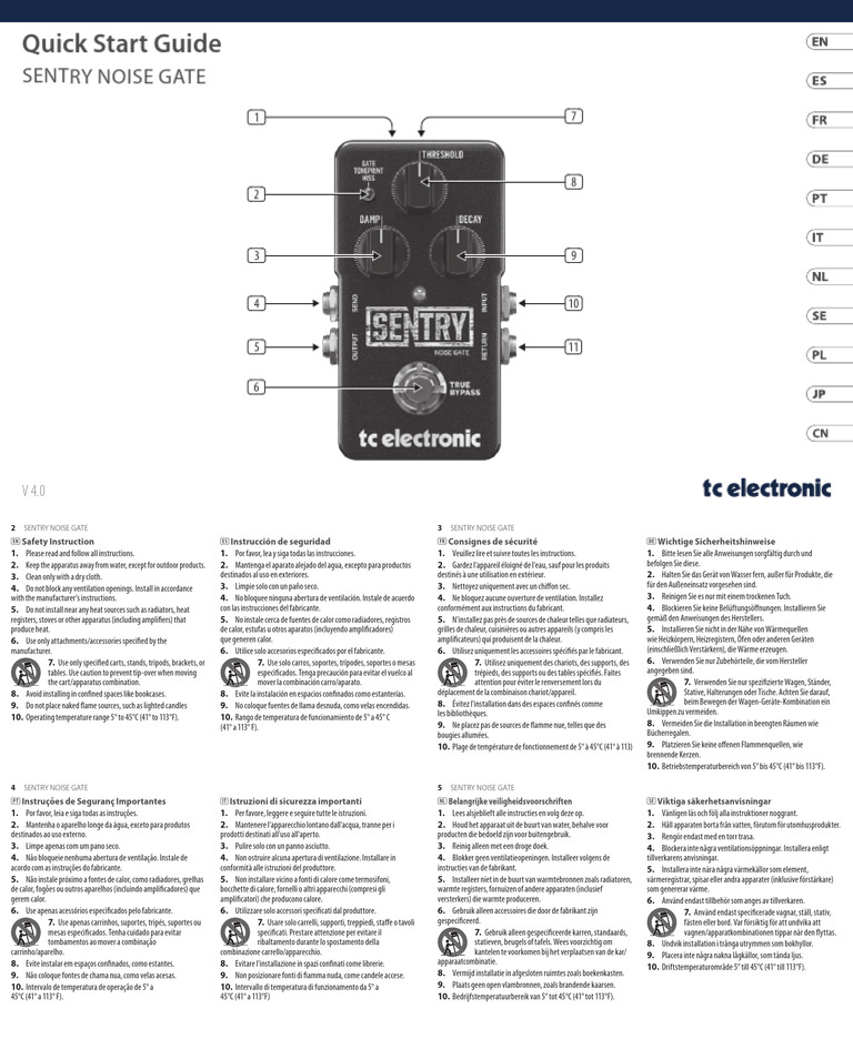 Qsg Te 0709-Agl Sentry-noise-gate Ww | PDF