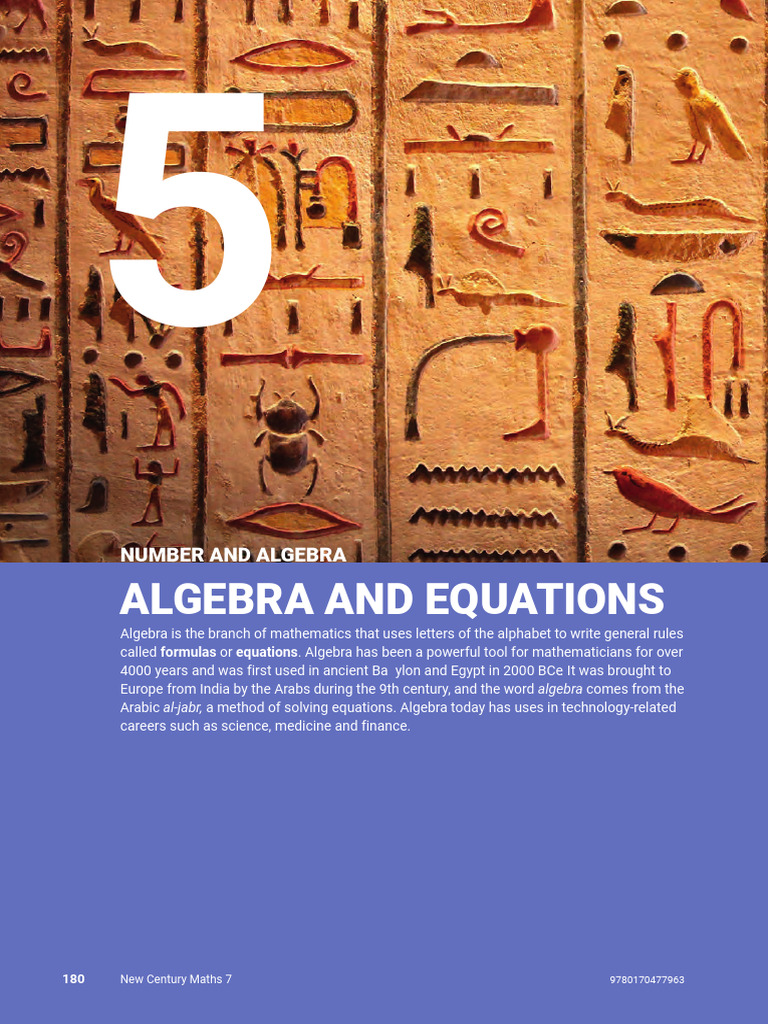 Chapter 5 Algebra and Equations | PDF | Algebra | Multiplication