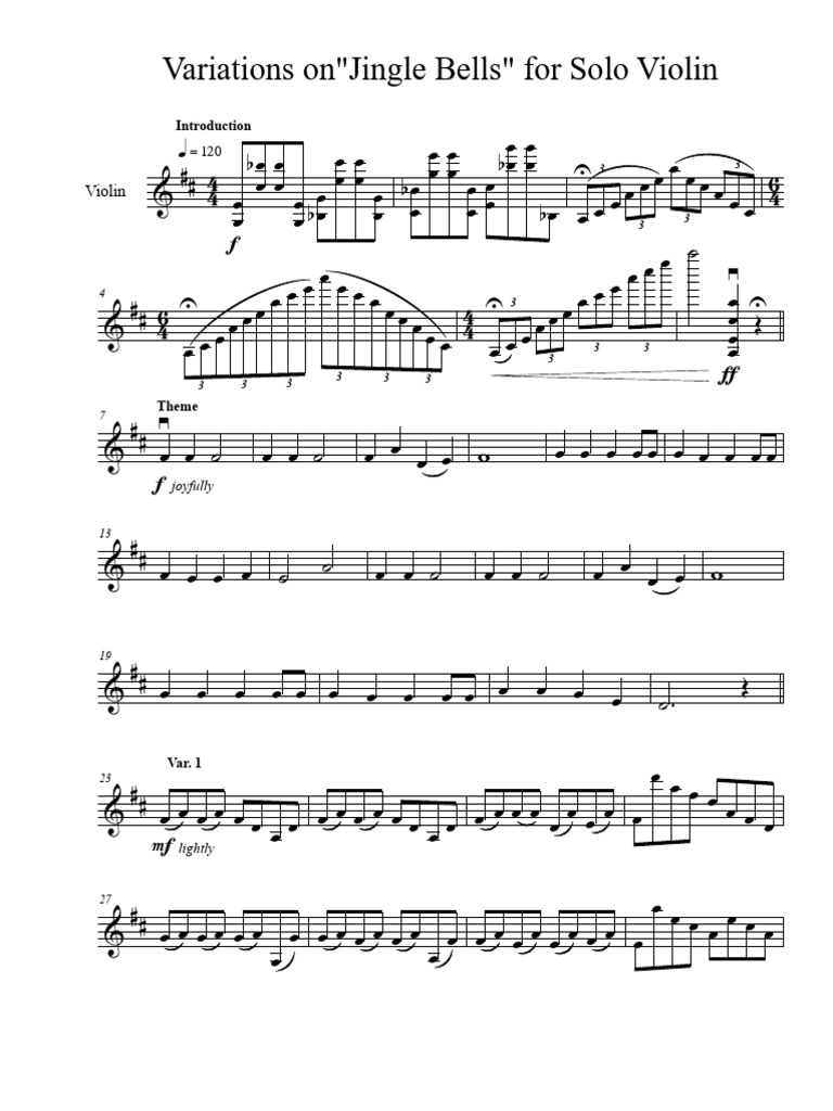 Variations on Jingle Bells | PDF | Compositions For Orchestra | Music ...