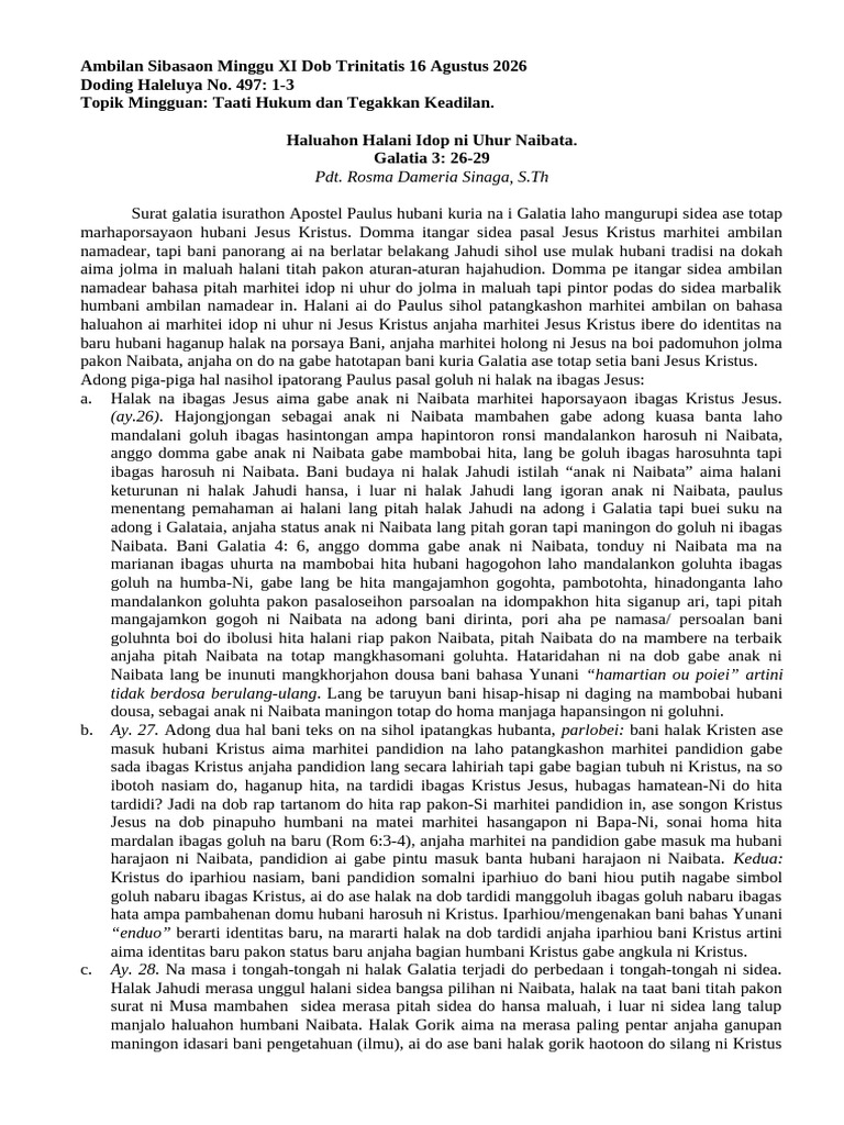 Taati Hukum dan Keadilan dalam Galatia | PDF