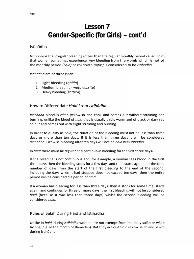 Lesson 7 for Girls | PDF