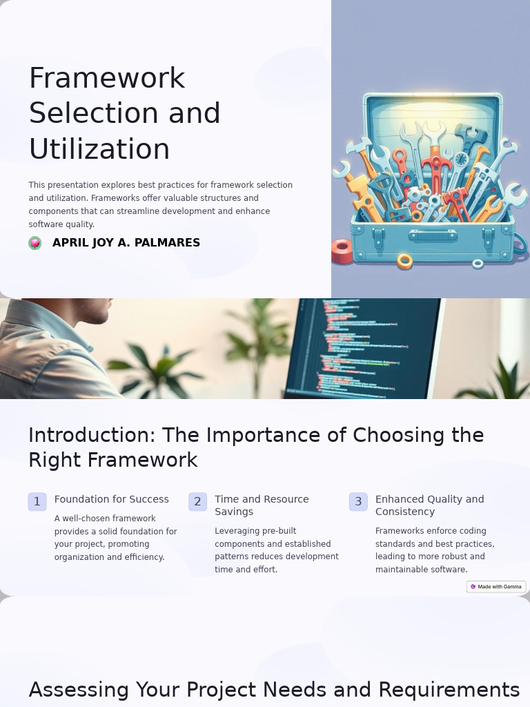 Best Practices for Framework Selection | PDF | Software Framework ...