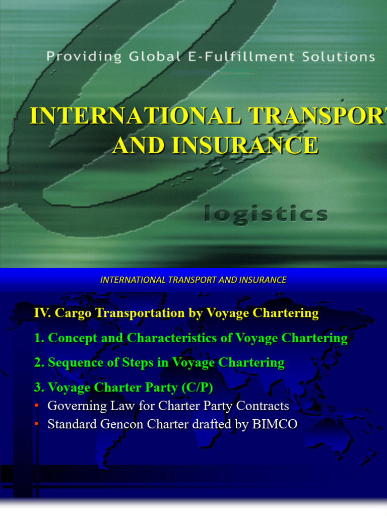 Voyage Chartering: Process & Contracts | PDF | Bill Of Lading | Cargo