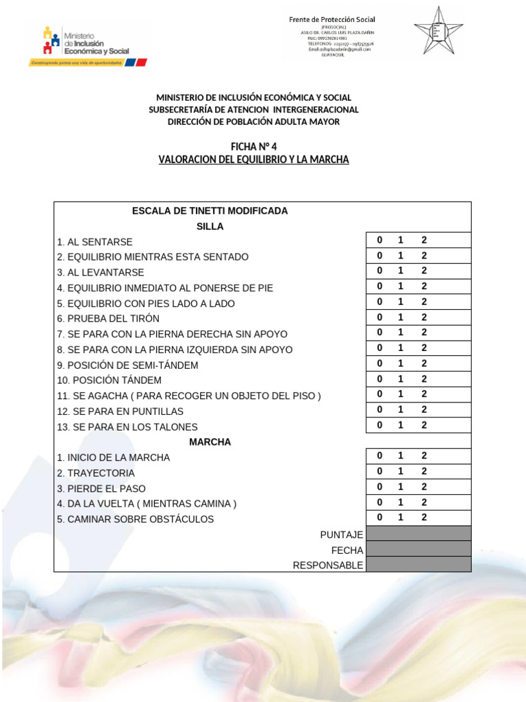 5 Valoraciòn Funcional-Escala de Tinetti | PDF