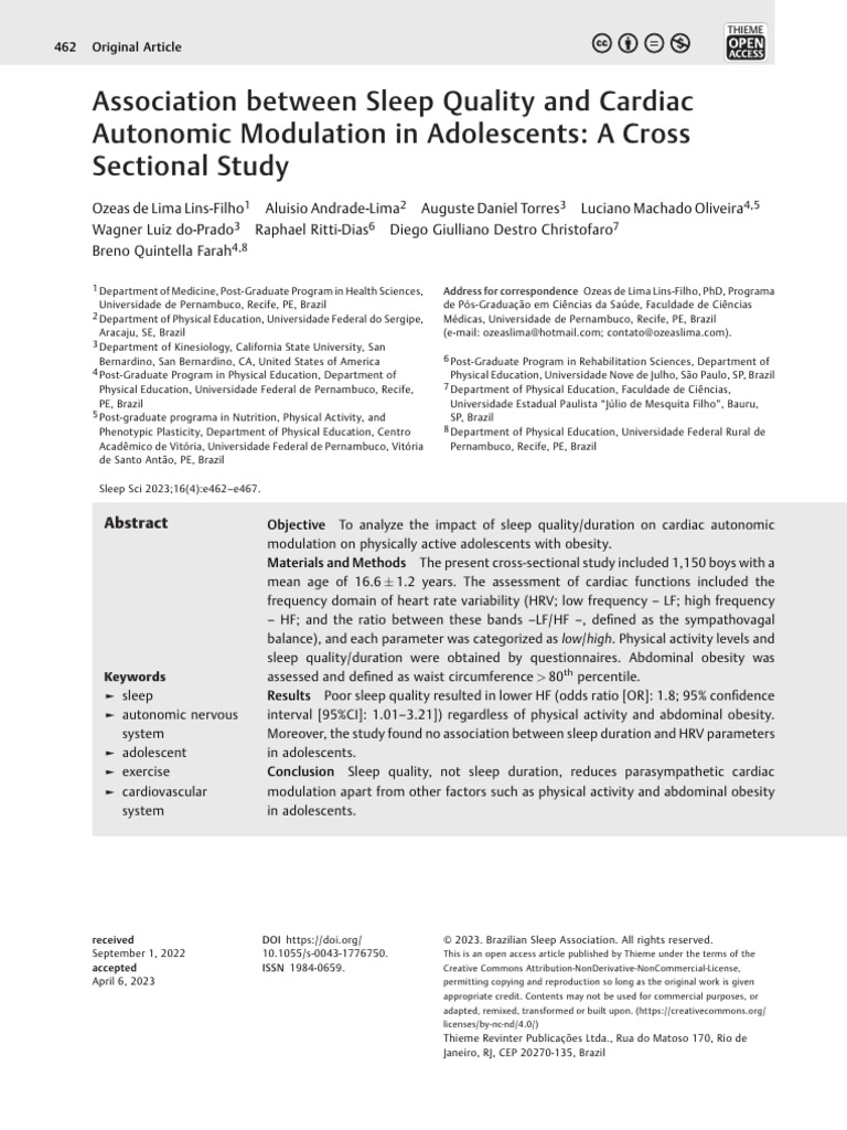 Associationbetween Sleep Qualityand Cardiac | PDF