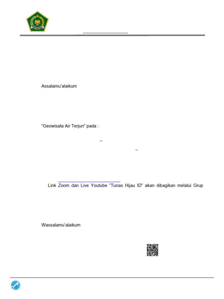 Surat Webinar Geowisata | PDF