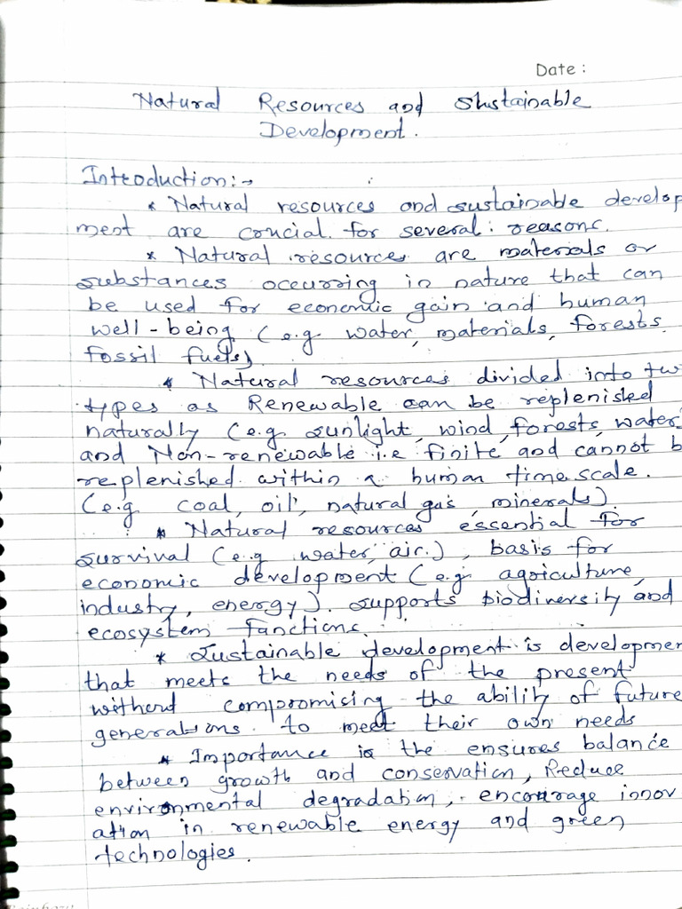 Natural Resources and Sustainable Development | PDF | Natural Gas | Soil
