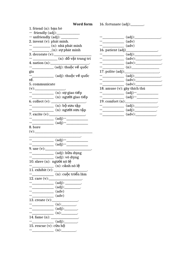 Word Form - ck1 | PDF