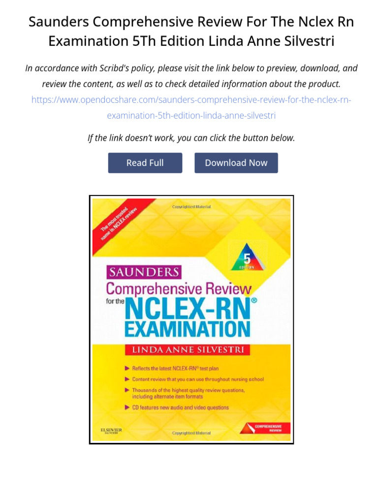 Saunders Comprehensive Review for the NCLEX RN Examination 5th Edition ...