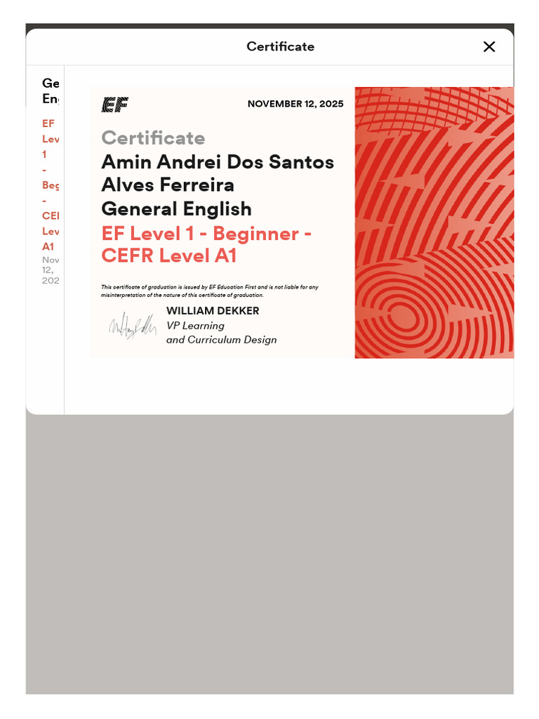 Ef General English A1 Certificate Pdf