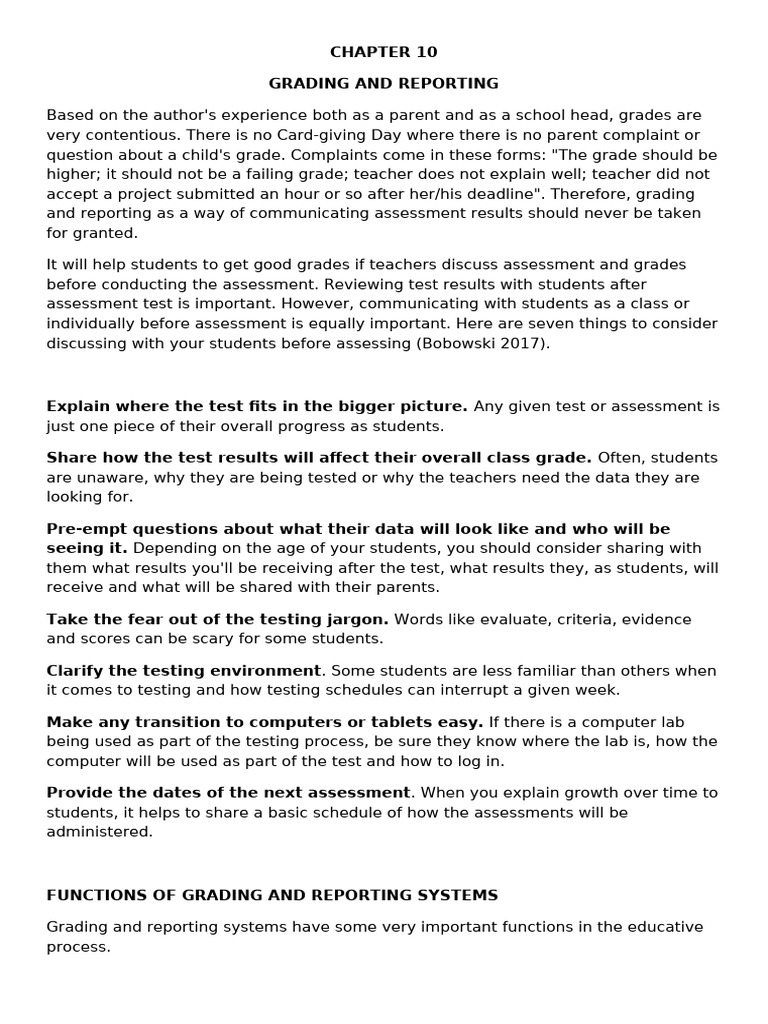 Grading and Reporting in Education | PDF | Educational Assessment ...