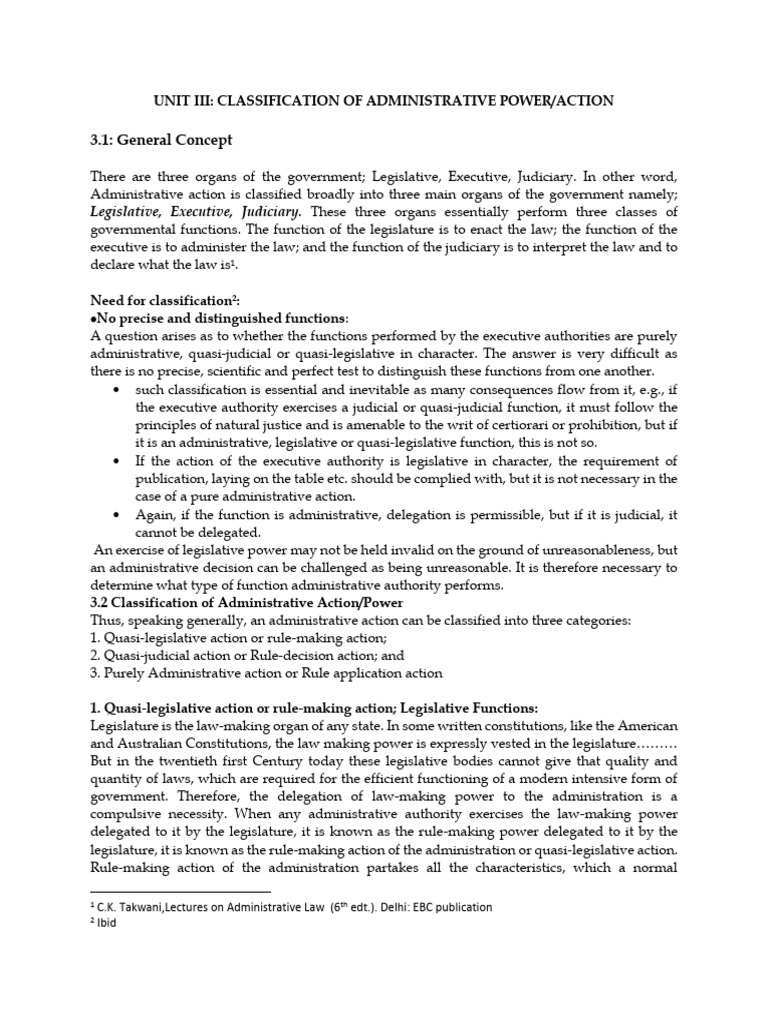 Classification of Administrative Powers | PDF | Rule Of Law | Function ...