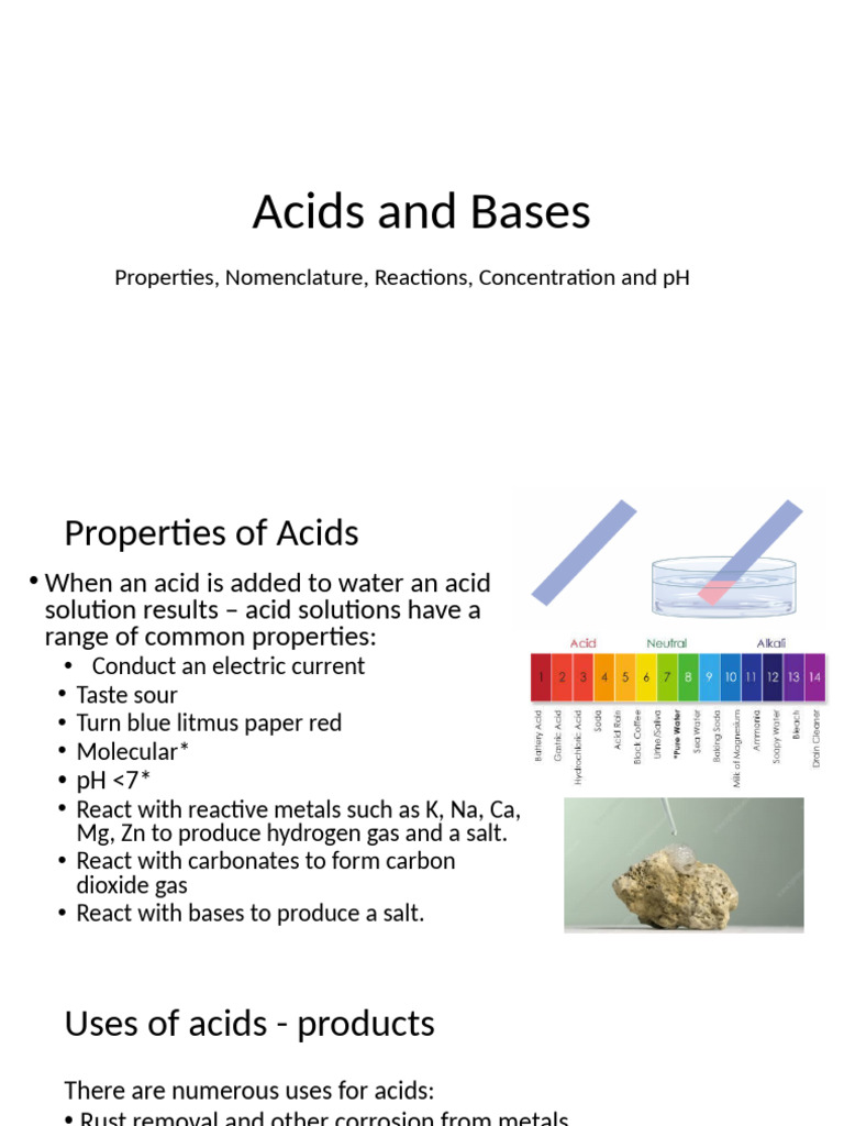 Notes - Acids and Bases | PDF | Acid | Chemical Substances