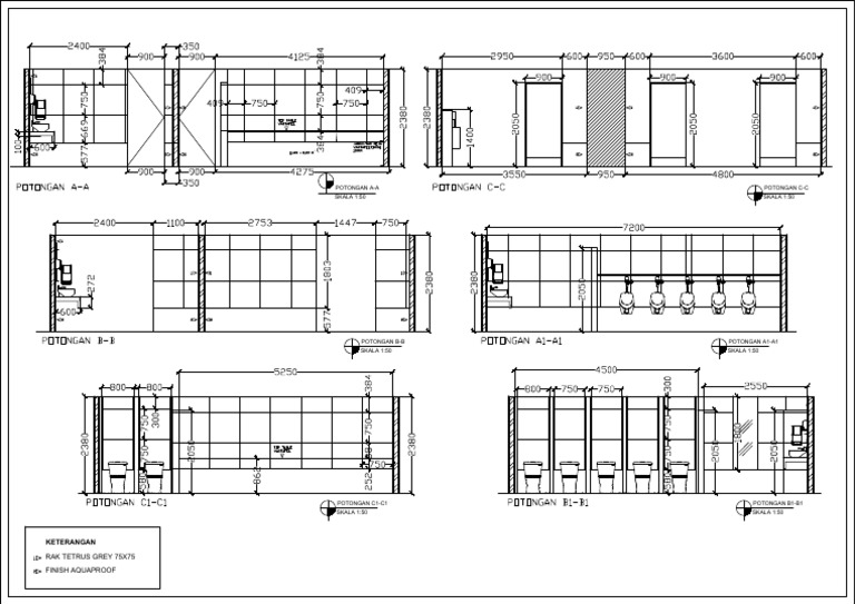 Tampak Potongan Area Basah | PDF