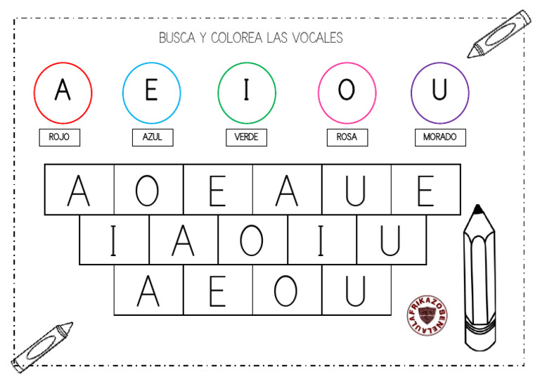 Busca y Colorea Las Vocales | PDF