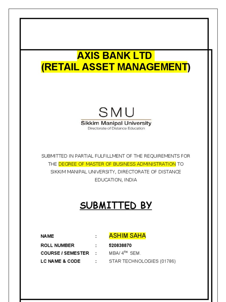Project Report Mba | PDF | Loans | Credit (Finance)