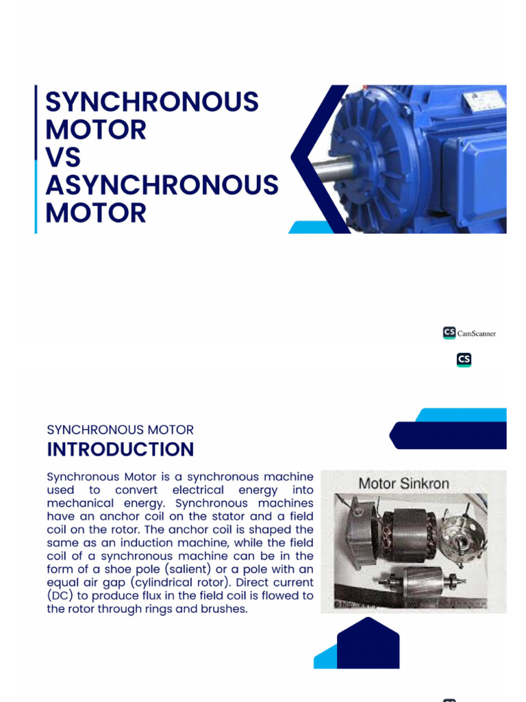 Synchronous and Asynchronous Motor | PDF