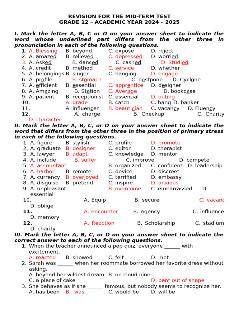 Grade 12 Mid-Term Test Revision Guide | PDF | Greenhouse Effect ...