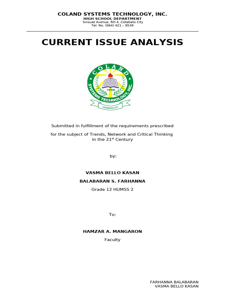 Current Issue Analysis TRENDS CONTENT | PDF | Debt | Money
