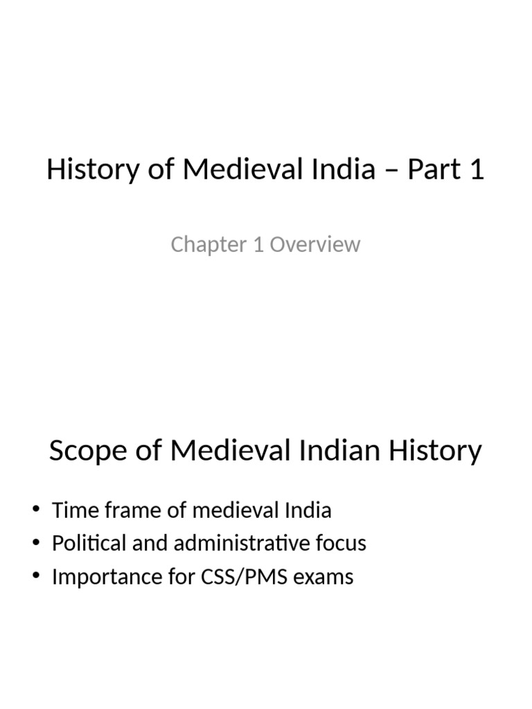 Medieval India Chapter1 Part1 | PDF