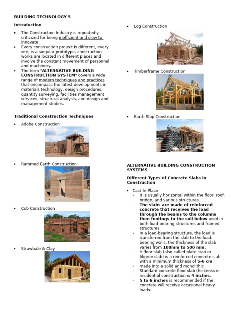 Building Technology 5 | PDF | Concrete | Wood
