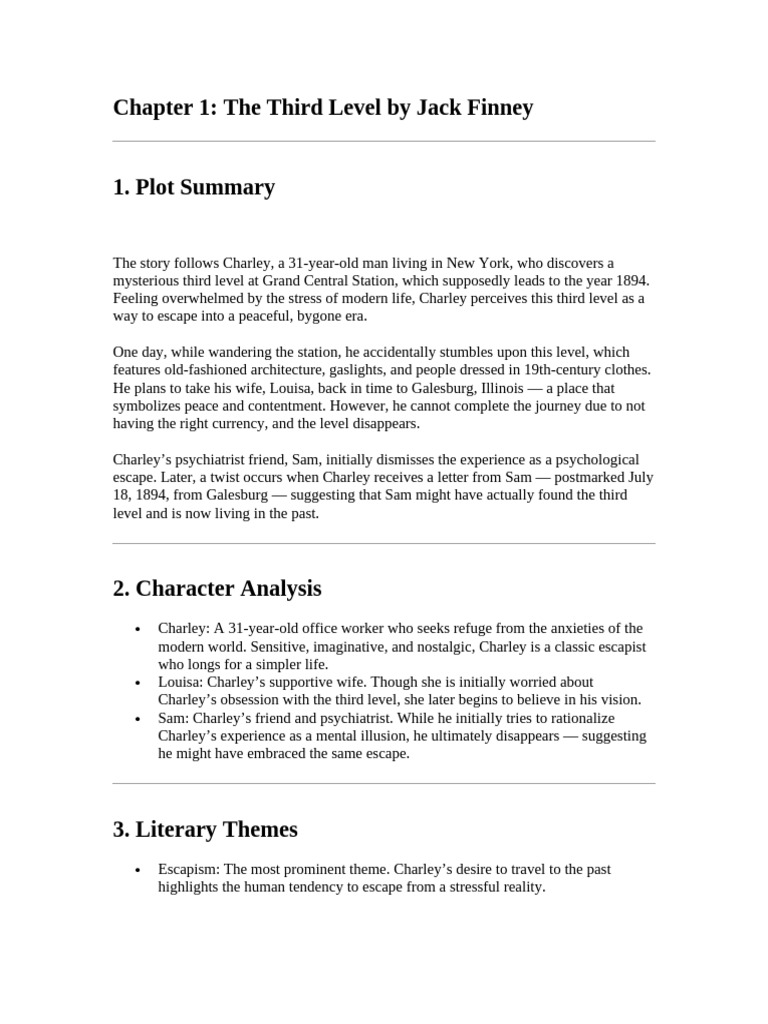 The Third Level: Escapism and Time Travel | PDF | Nostalgia | Psychology