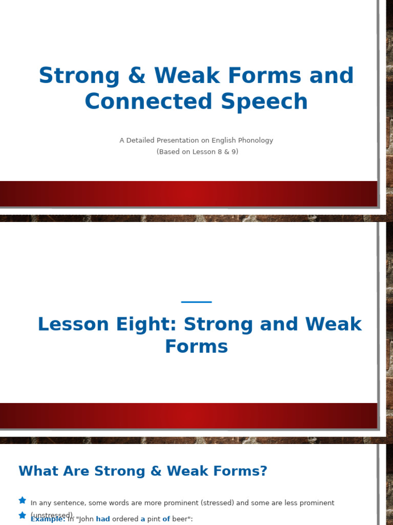 Strong and Weak Forms in English Phonology | PDF | Part Of Speech ...