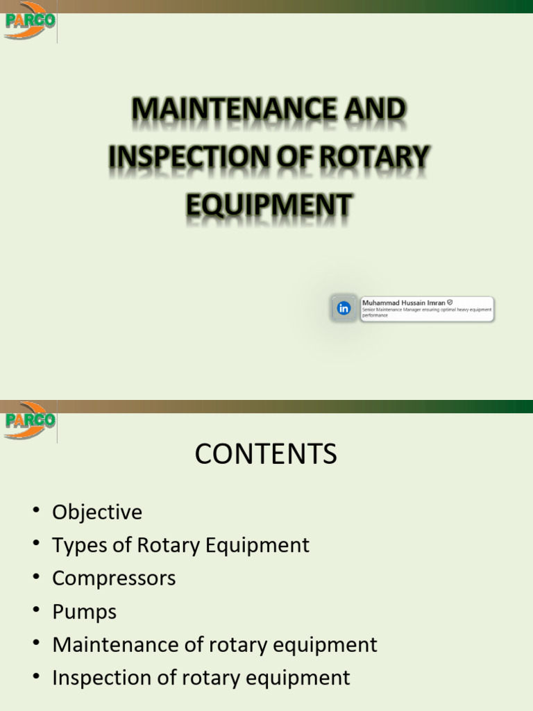 Maintenance Inspection of Rotary Equipment 1758334956 | PDF | Pump ...