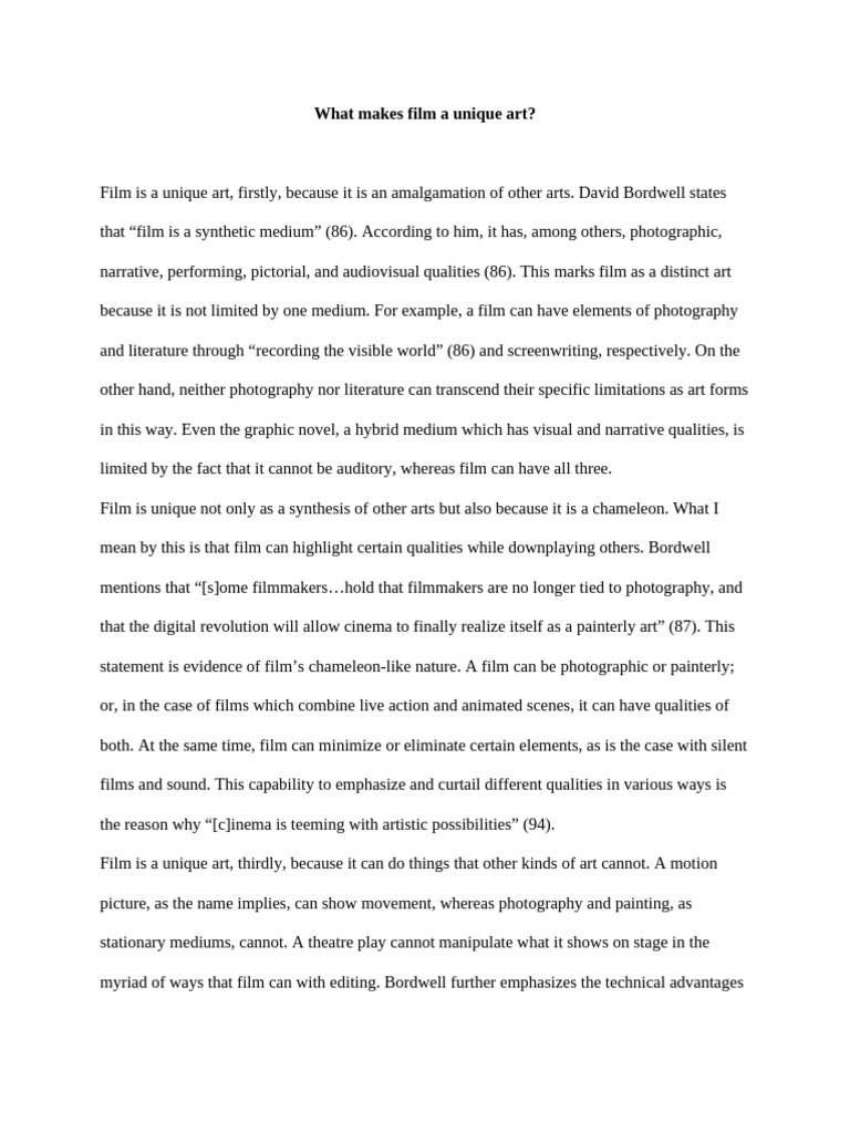 What Makes Film A Unique Art | PDF | The Arts