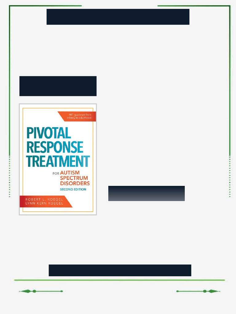 Pivotal Response Treatment For Autism Spectrum Disorders Second Edition ...