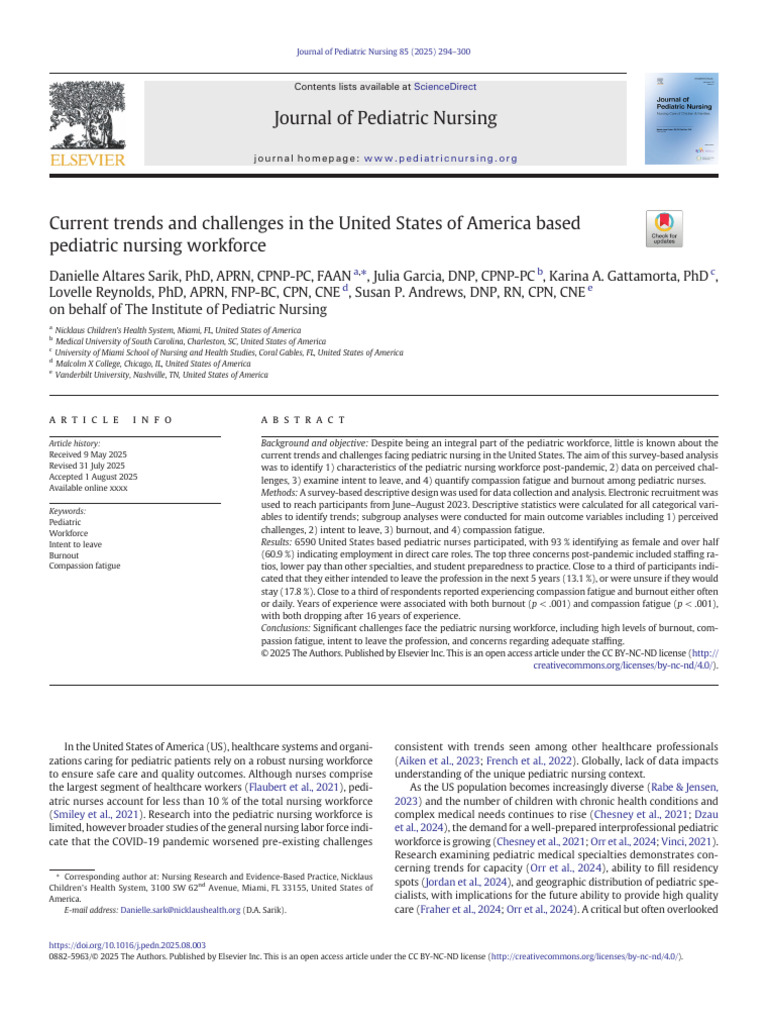 Pediatric Nursing Workforce Challenges | PDF | Nursing | Health Care