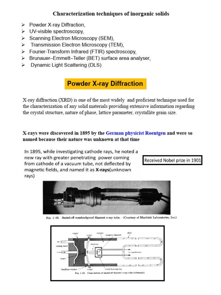 Inorganic Solid Characterization Techniques | PDF | Ultraviolet–Visible ...