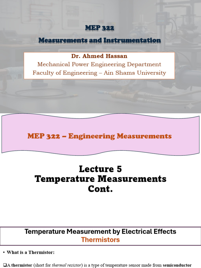 Thermistors and Thermocouples Explained | PDF | Thermocouple | Physical ...