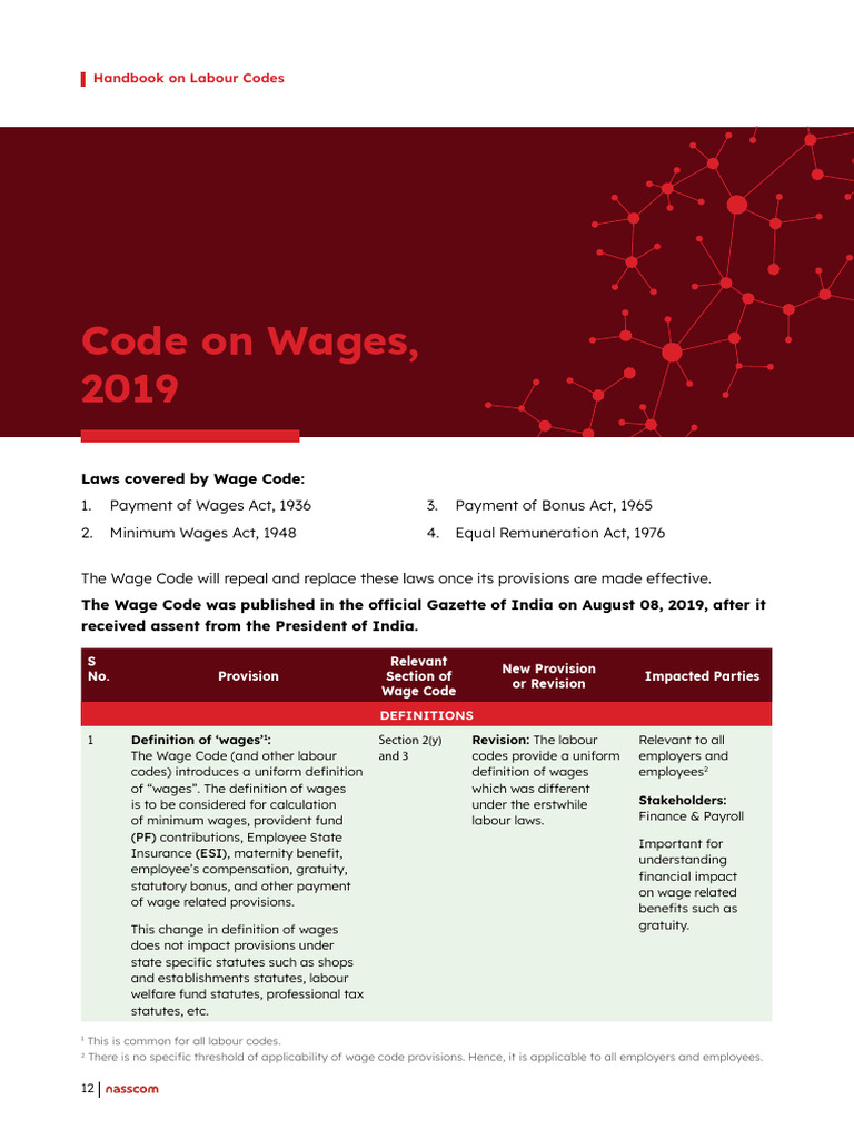 Overview of India's Wage Code 2019 | PDF | Employment | Wage