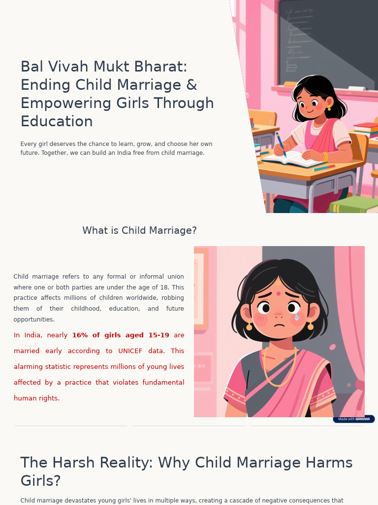 Bal Vivah Mukt Bharat Ending Child Marriage and Empowering Girls ...