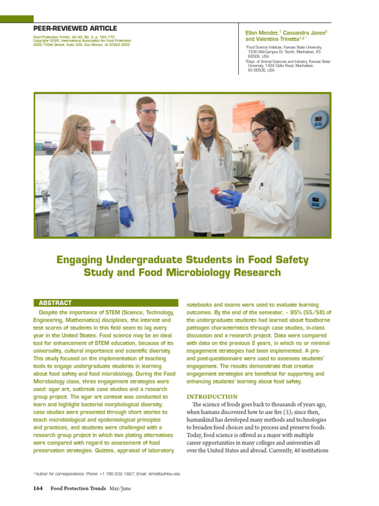 Engaging Students in Food Safety Education | PDF | Escherichia Coli ...