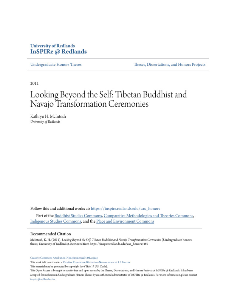 Looking Beyond the Self Tibetan Buddhist and Navajo Transformation ...