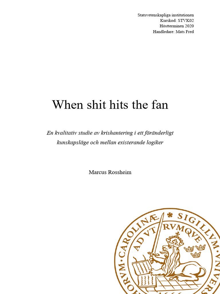When Shit Hits The Fan | PDF