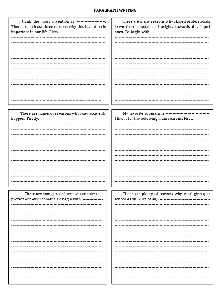 Paragraphs Writing Examples 2020 | PDF