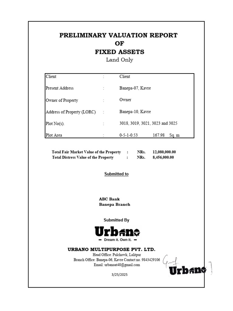 Property Valuation Sample | PDF | Valuation (Finance)