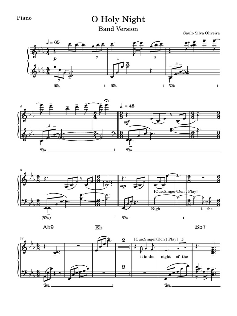 O Holy Night Piano Arrangement | PDF