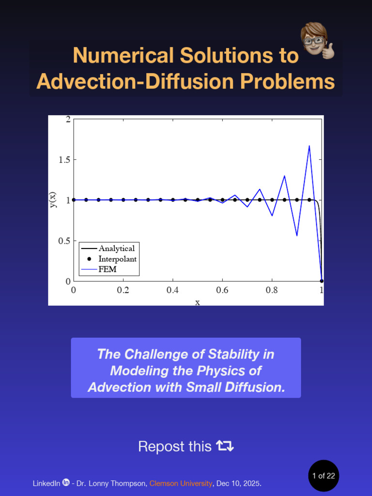 Numerical Solutions For Advection-Diffusion | PDF | Differential ...