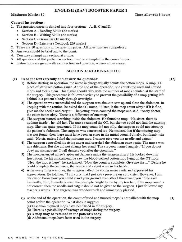 d10 - English - Booster Paper 1 (S) | PDF | Airlines | Aviation