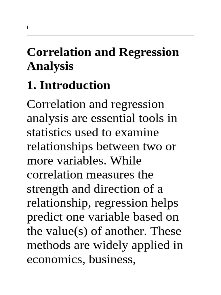 Correlation and Regression Analysi | PDF | Linear Regression ...